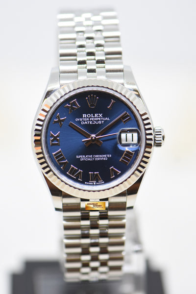 [SOLD] ROLEX OYSTER DATEJUST 31mm STEEL IN JUBILEE BRACELET BLUE ROMAN ...