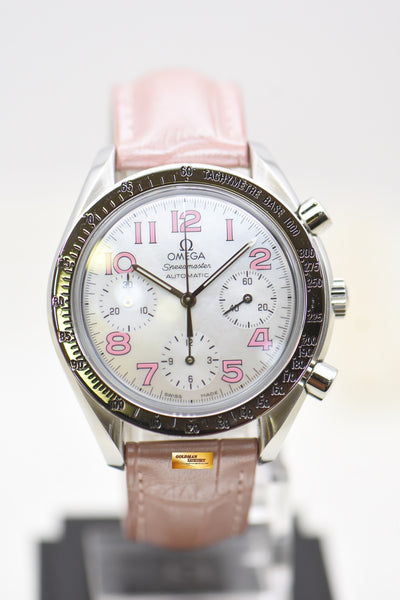 [SOLD] OMEGA SPEEDMASTER CHRONOGRAPH 37mm STEEL IN PINK LEATHER STRAP ...