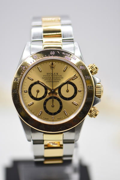 ROLEX OYSTER DAYTONA 40mm HALF GOLD IN BRACELET GOLD DIAL “INVERTED 6 ...