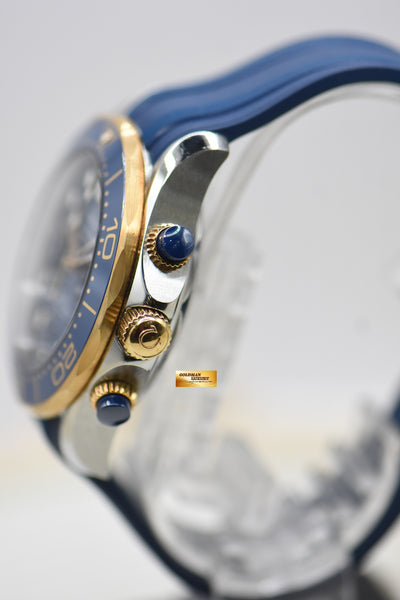 [SOLD] OMEGA SEAMASTER DIVER 300m 44mm HALF-GOLD IN BLUE RUBBER STRAP ...