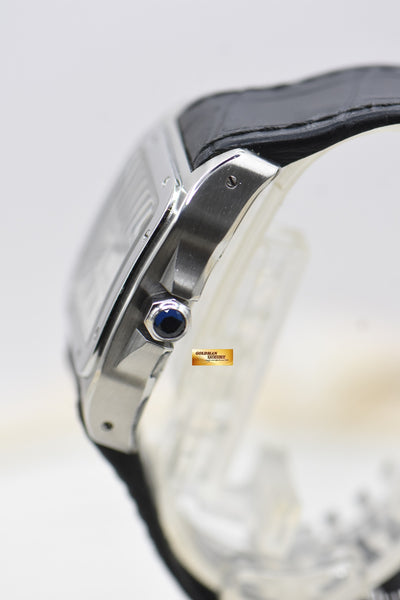 [SOLD] CARTIER SANTOS 100 MIDSIZE STEEL IN LEATHER STRAP AUTOMATIC 287 ...