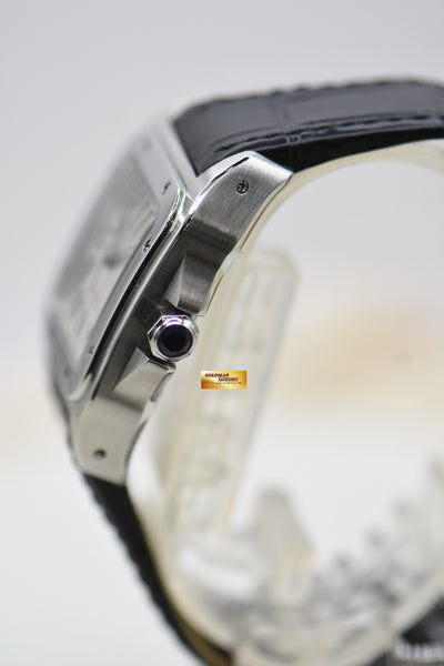 [SOLD] CARTIER SANTOS 100 MIDSIZE STEEL IN LEATHER STRAP AUTOMATIC 287 ...